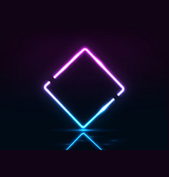 Glow frame neon lighting rectangle background Vector Image