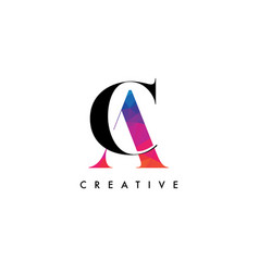 Vs letter design with creative cut and colorful Vector Image