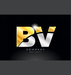 Letter metal gold ribbon - v Royalty Free Vector Image