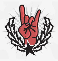 Hand showing the rock and roll sign Royalty Free Vector