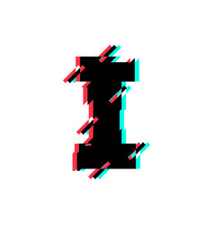 Logo letter z glitch distortion Royalty Free Vector Image
