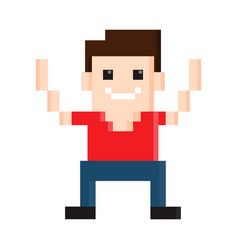 Man and woman fall in love 8 bit pixel art Vector Image