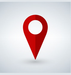 Red neon map pointer symbol Royalty Free Vector Image