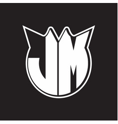 Jm logo monogram with piece circle ribbon style Vector Image