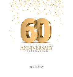 Gold 3d numbers Royalty Free Vector Image - VectorStock
