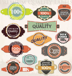 Vintage premium quality labels set Royalty Free Vector Image