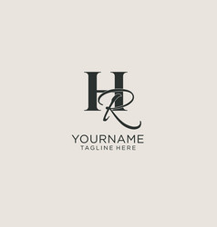 Hr initial wedding monogram logo Royalty Free Vector Image