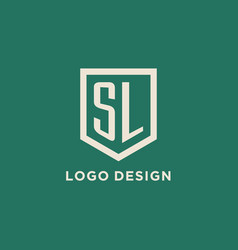 Sl logo initials triangle shape style creative Vector Image
