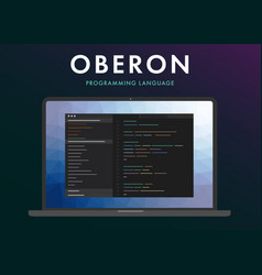 Ruby programming language with laptop and real Vector Image