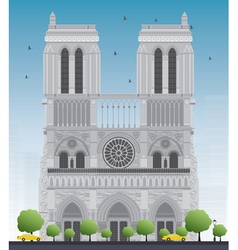Isometric infographic notre dame de paris - hd Vector Image