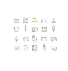 Cartoon personal computer components Royalty Free Vector