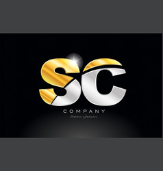 Combination letter fs f s alphabet with gold Vector Image
