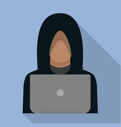Hacker with laptop hacking Royalty Free Vector Image