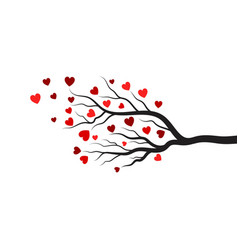 Birds in love kissing on a heart tree Royalty Free Vector