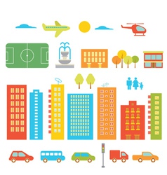 City elements isolated on white background urban Vector Image