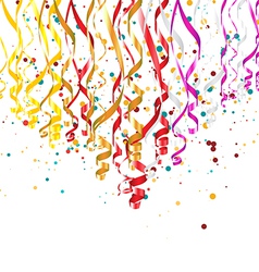 Congratulations design with ribbon and confetti Vector Image