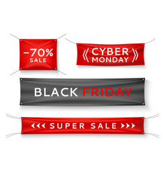 Red realistic pennant set empty triangle banners Vector Image