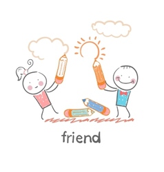 Friend lettering friendship card typography Vector Image