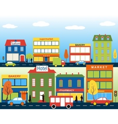 Arabian cityscape with market on the street Vector Image