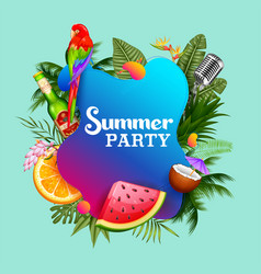 Summer time poster wallpaper for fun party Vector Image