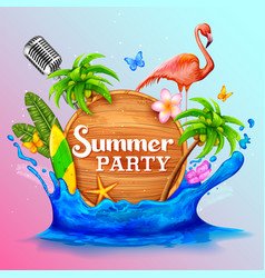 Summer time poster wallpaper for fun party Vector Image