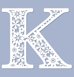 Laser cut template initial monogram letters Vector Image