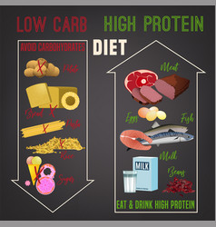 High protein diet poster Royalty Free Vector Image