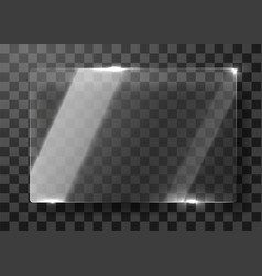 Realistic horizontal transparent glass frame Vector Image