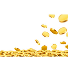 Falling coins money flying gold Royalty Free Vector Image