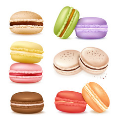 Colorful macaroon icons set isolated on white Vector Image