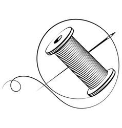Sewing spool line outline icon Royalty Free Vector Image