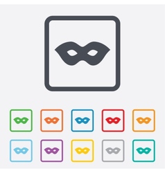 Mask sign icon anonymous spy access symbol vector