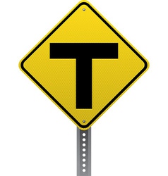 Usa traffic road sign warning of divided hightway Vector Image