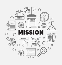 Mission creative outline word Royalty Free Vector Image