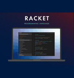 Basic programming language on the laptop Vector Image