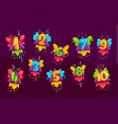 Set of color numbers Royalty Free Vector Image