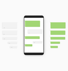 Mobile phone screen messaging text boxes empty Vector Image