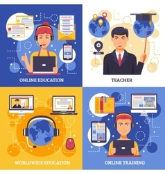 School online e-learning e-book media connect Vector Image