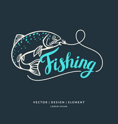 Fly-fishing on white background Royalty Free Vector Image