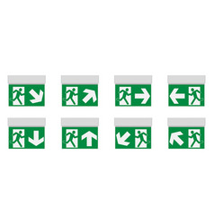 Green emergency exit sign Royalty Free Vector Image