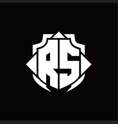 Rs logo monogram with wings arrow around design Vector Image