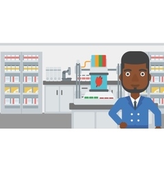 Daily routine background with working man Vector Image