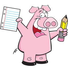 Cartoon star holding a paper and pencil Royalty Free Vector