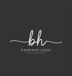 Bh initial handwriting logo with circle template Vector Image