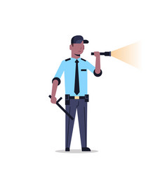 Security guard on mission poster template Vector Image