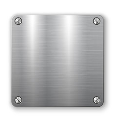 Metal brushed plate on non slip metallic surface Vector Image