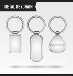 Realistic detailed 3d empty template keychain set Vector Image