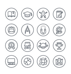 Modern outline circle thin line icon set Vector Image