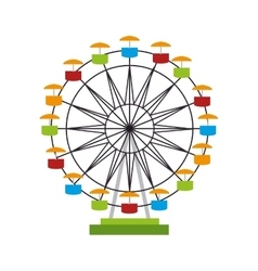 Ferris wheel amusement park carnival fun fair Vector Image