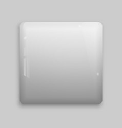 Gray glossy button blank icon square empty shape Vector Image